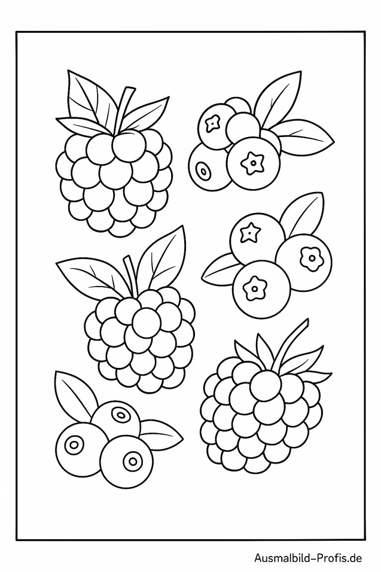 Obst Ausmalbilder kostenlos - Ausmalbild-Profis.de