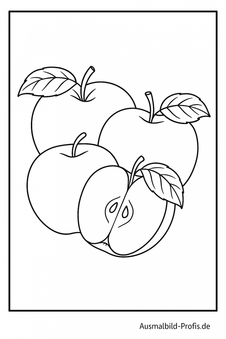Obst Ausmalbilder kostenlos - Ausmalbild-Profis.de