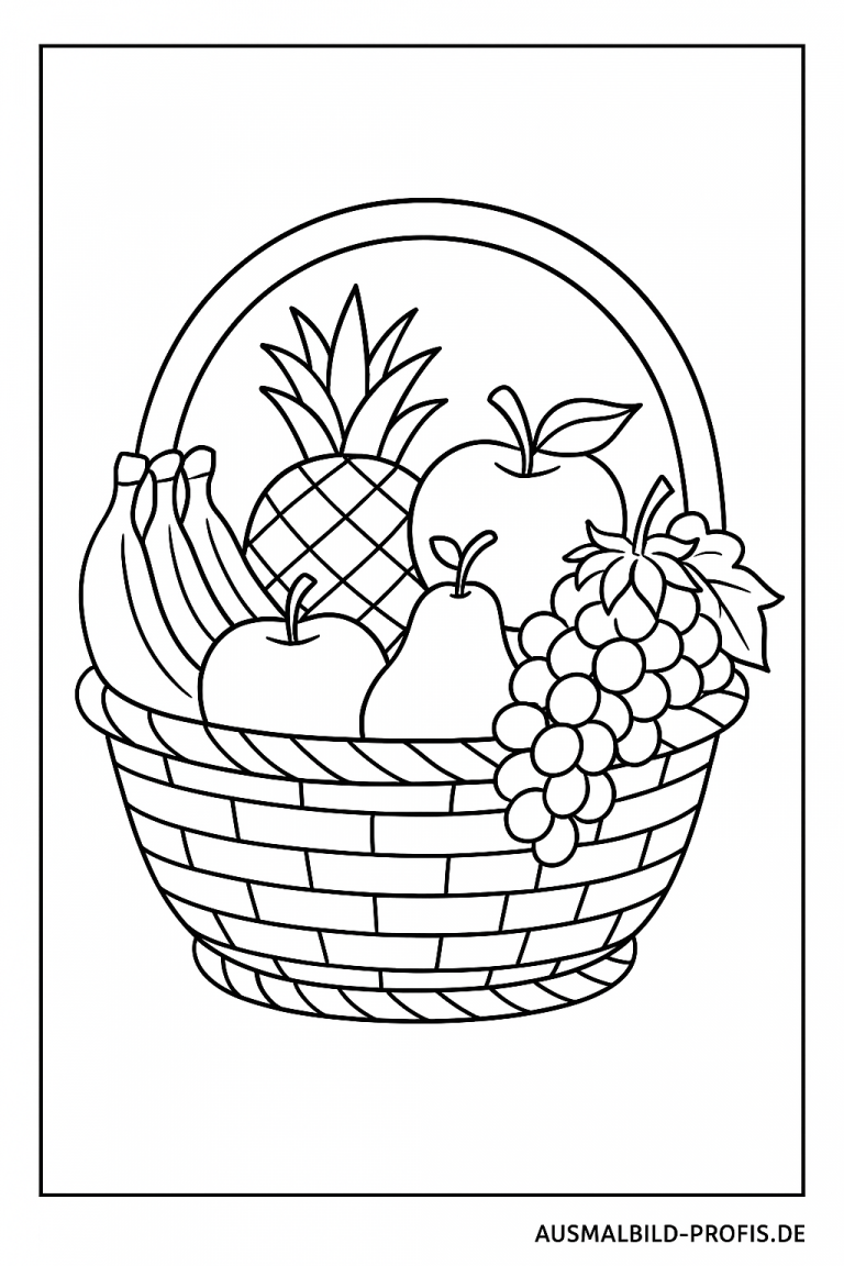 Obst Ausmalbilder kostenlos - Ausmalbild-Profis.de