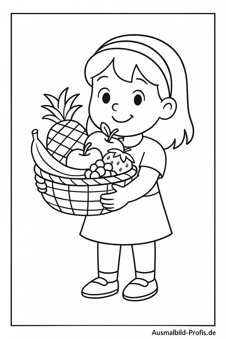 Obst Ausmalbilder kostenlos - Ausmalbild-Profis.de